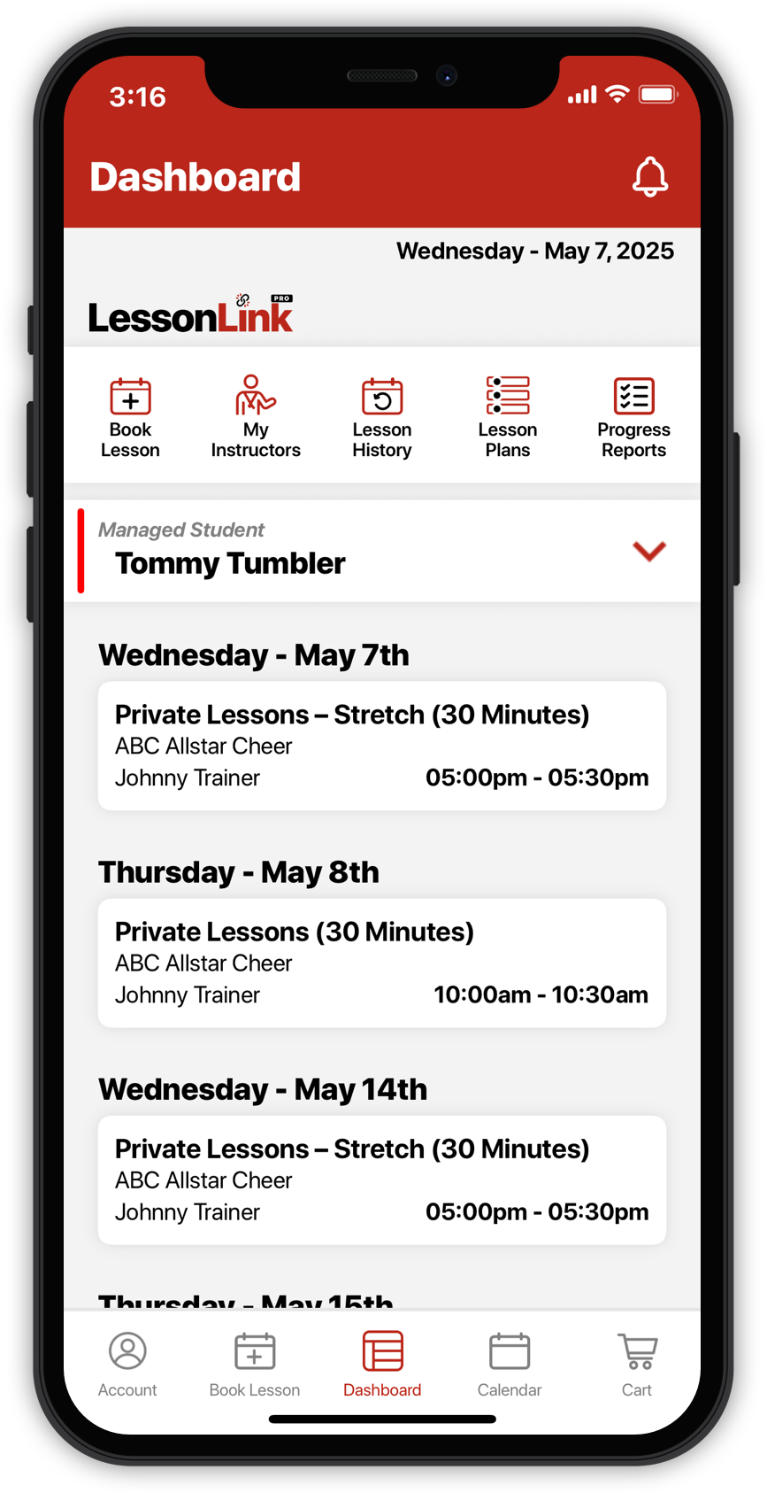 LessonLink Pro - Private Lesson Management Platform